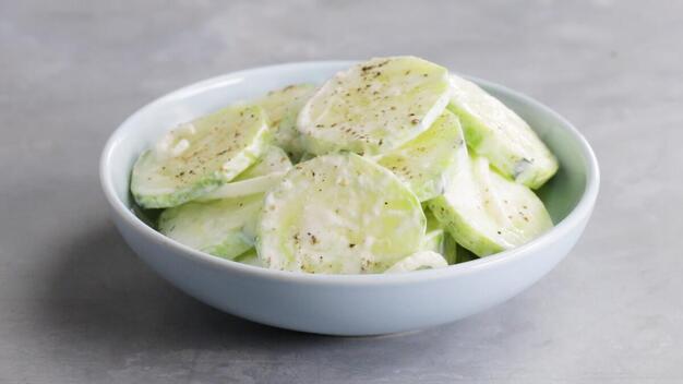 Sour cream cucumber salad