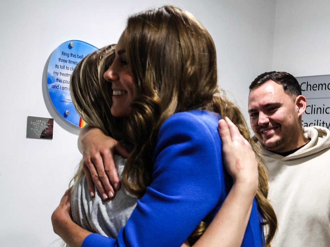 Moving moment: Princess Kate embraces patient after cancer therapy