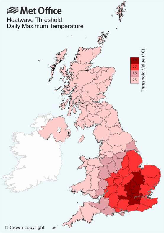 UK weather maps show 3 day heatwave in June with 32C scorcher - 13 ...