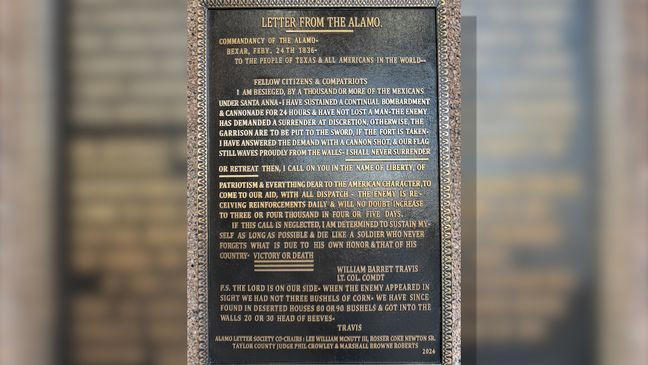 Taylor County honors Alamo legacy with new plaque