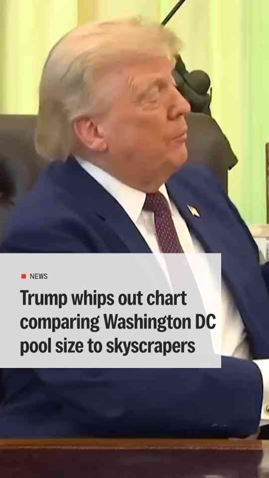 Trump's chart comparing size of pool to skyscrapers