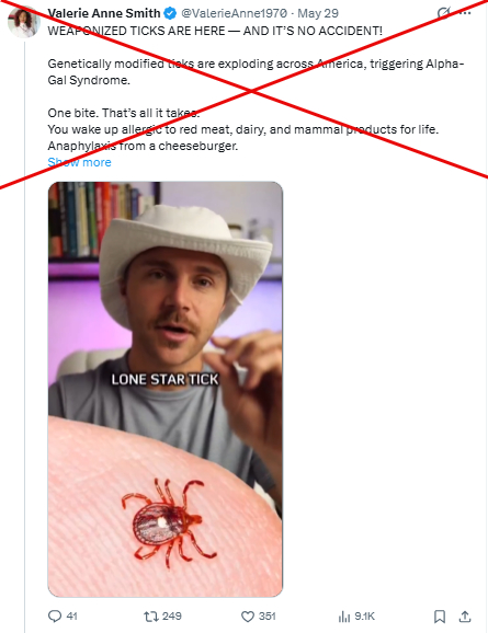 As lone star tick spreads in North America, posts baselessly blame ...