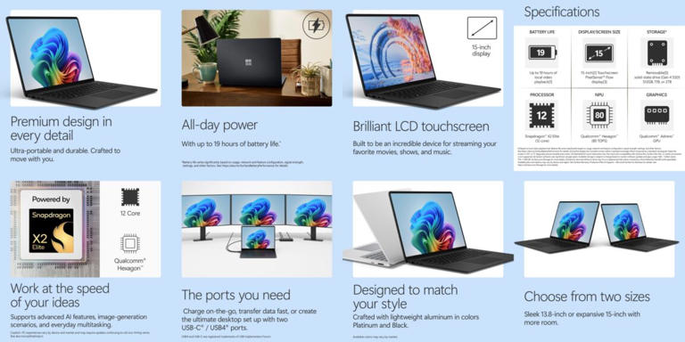 Leak shows the Surface Laptop 8 runs on the Snapdragon X2 Elite