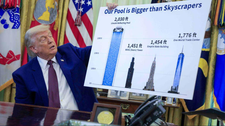 Donald Trump mocked for awkwardly holding up poster comparing ...
