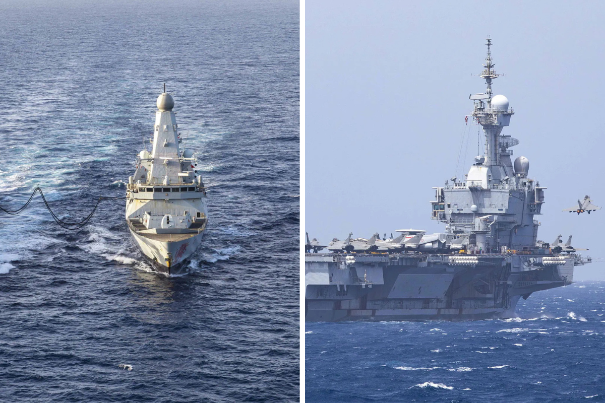 Iran: 'Proud' HMS Dragon joins forces with mammoth France aircraft ...