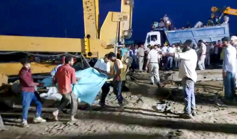 Two workers killed as heavy crane crumbles at Faridabad construction ...