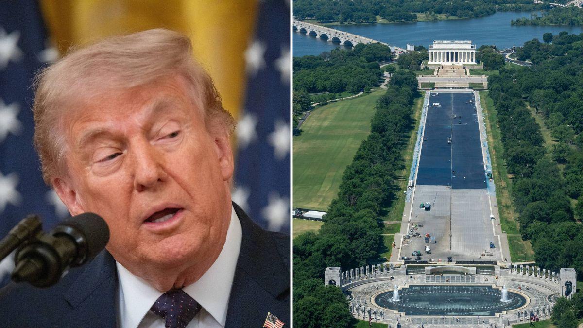 Donald Trump mocked for awkwardly holding up poster comparing ...