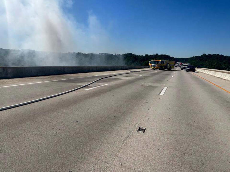 Vehicle catches fire on I-295 at Varina-Enon Bridge, drivers asked to ...