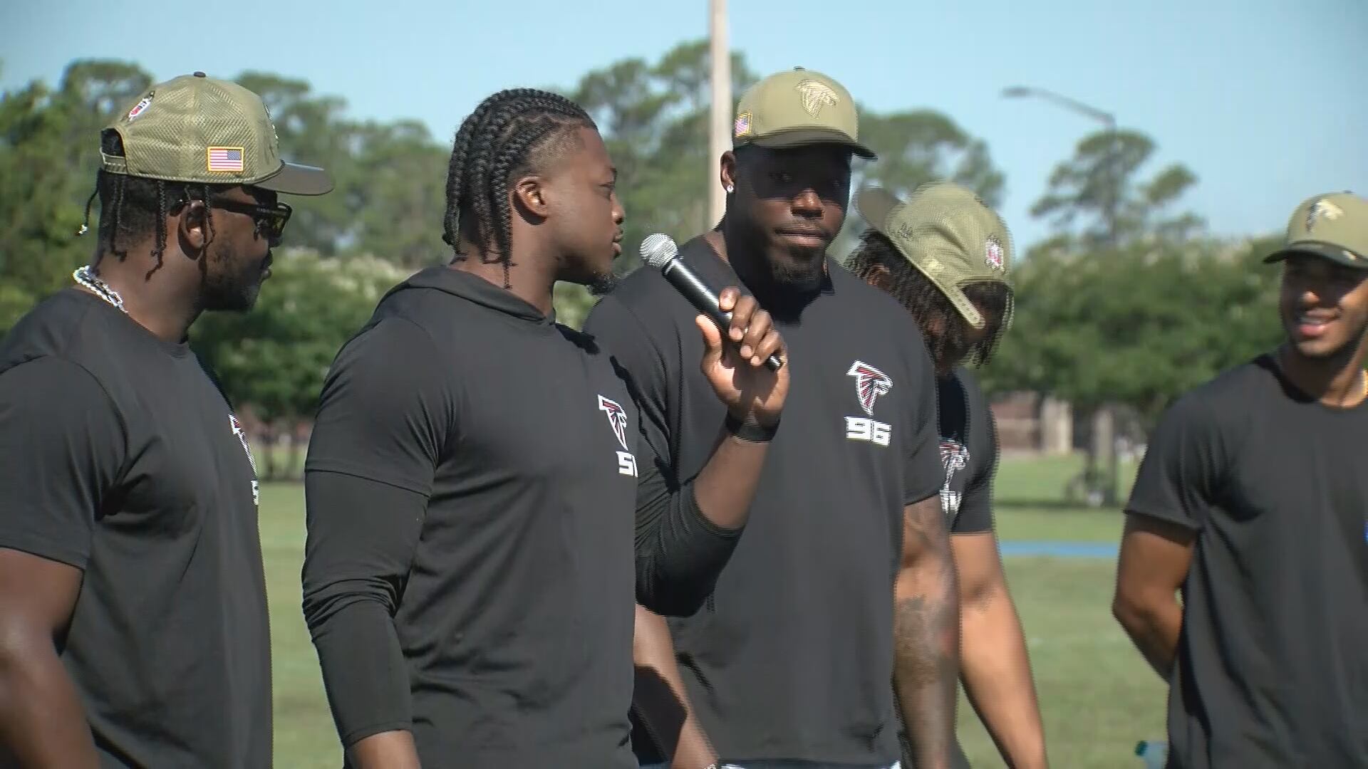 Atlanta Falcons play flag football with Fort Stewart soldiers