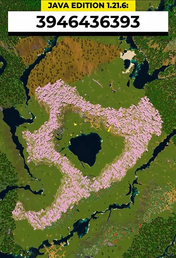 Minecraft cherry grove circle near spawn seed
