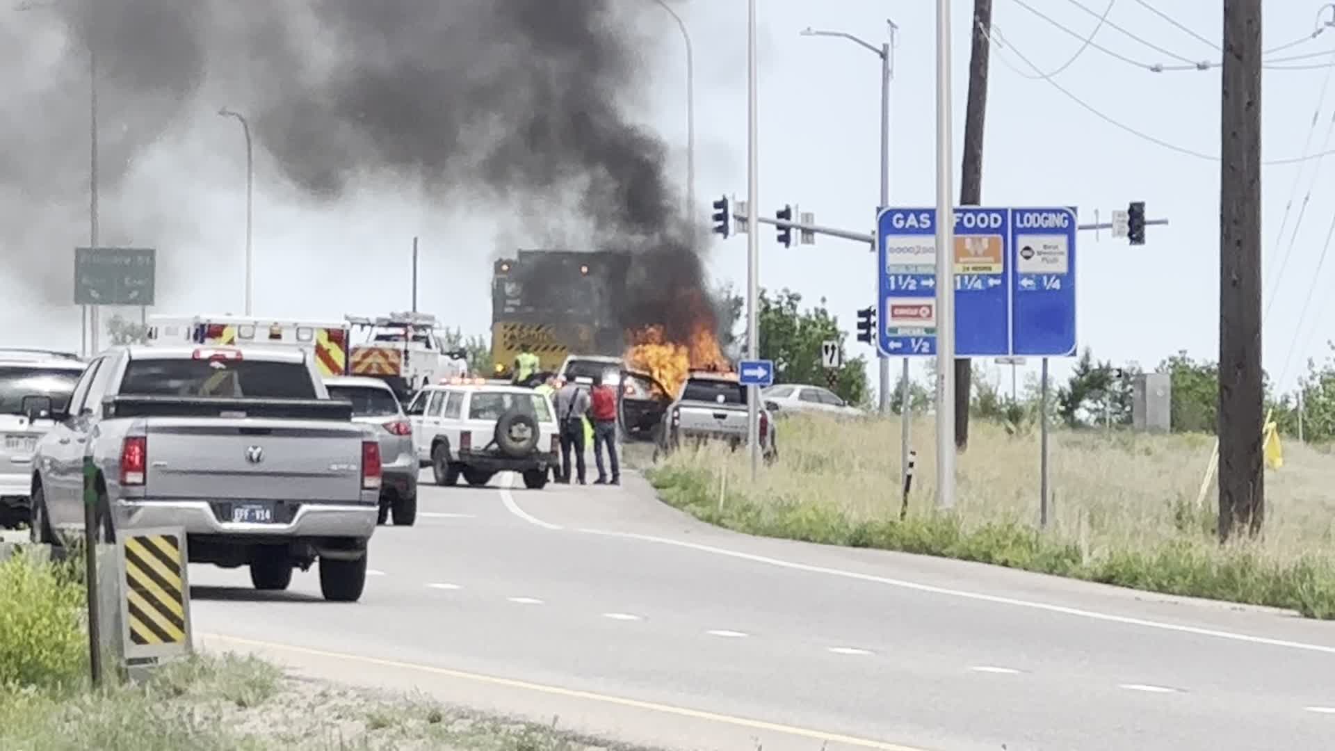 Car fire off I-25 Fillmore exit in Colorado Springs quickly put out: CSFD