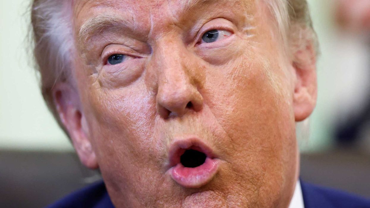 Trump's AI image of himself in tight flag shorts causes a stir