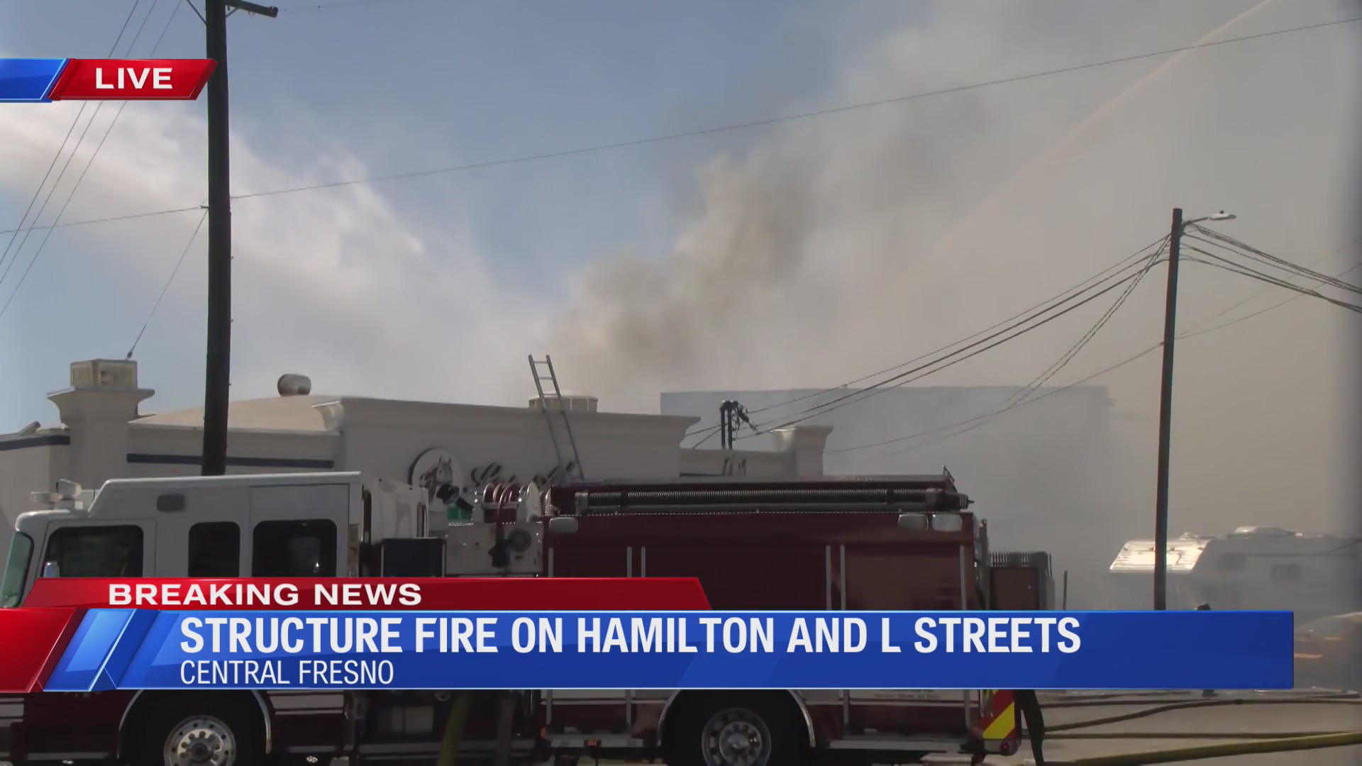 Fire burns near downtown Fresno