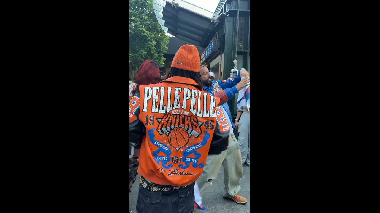 Niko the Knickerbocker parties hard with Knicks fans