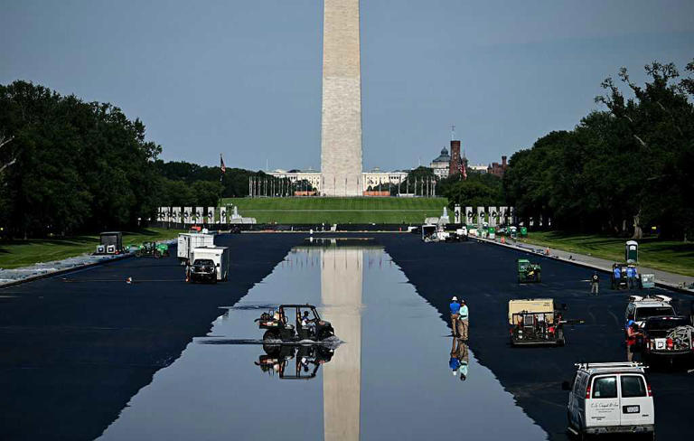 Video: Water begins refilling Reflecting Pool after President Trump's ...