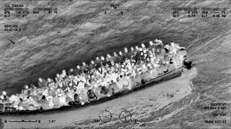 Wild Coast Guard photo shows 240 illegal migrants packed onto tiny ...