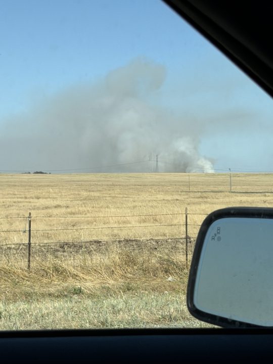 Vegetation fire burning in rural Solano County