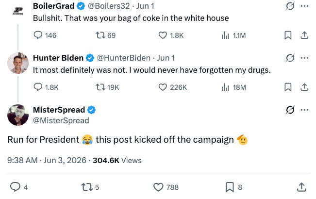 Hunter Biden is crushing Tr*mp on Twitter and winning over MAGA