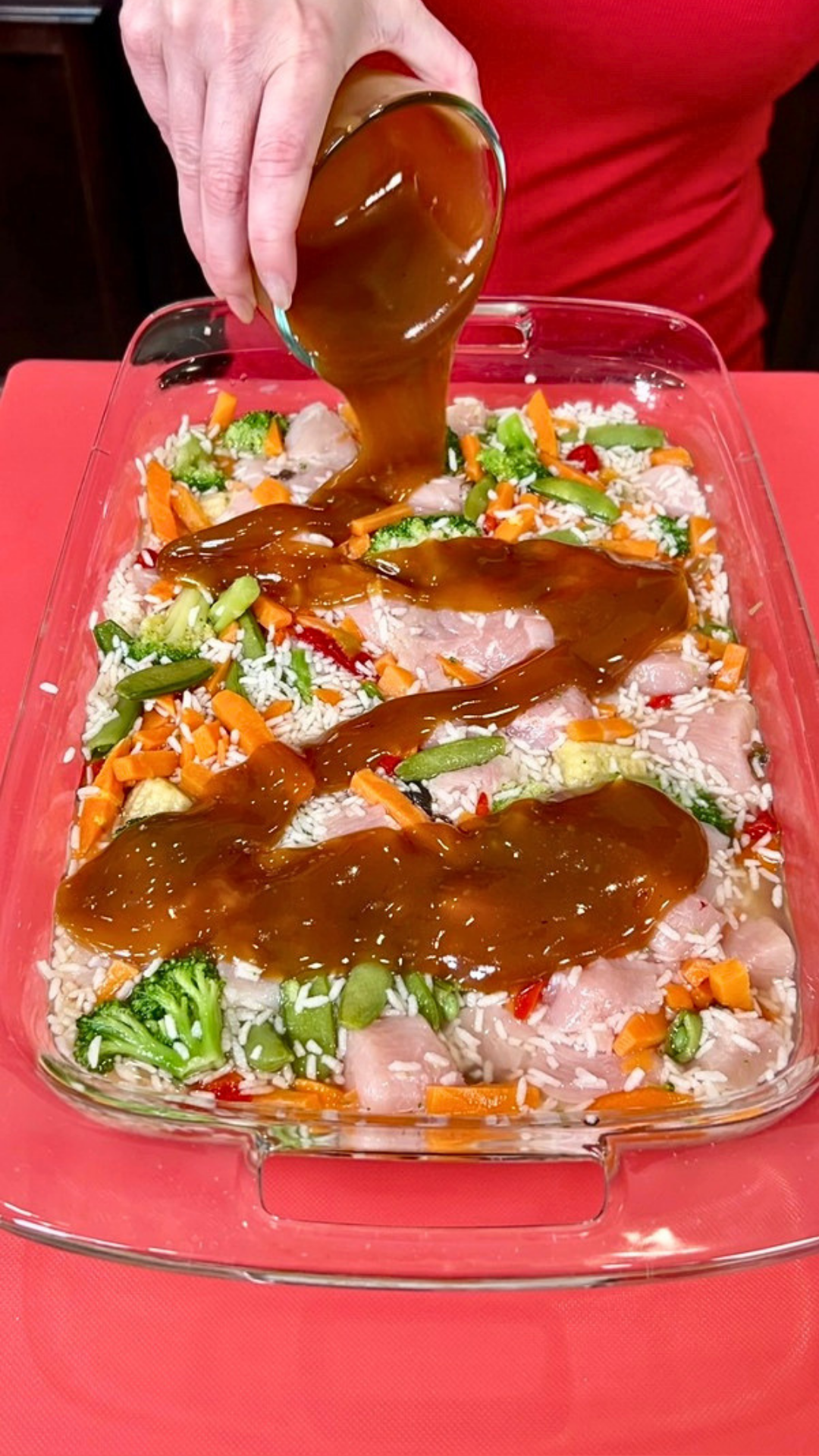 Chicken Teriyaki Bake Rice Veggie Casserole