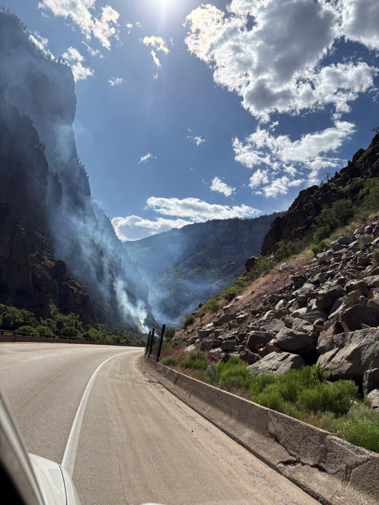 Three wildfires spark on I-70 near Grizzly Creek; some lanes closed
