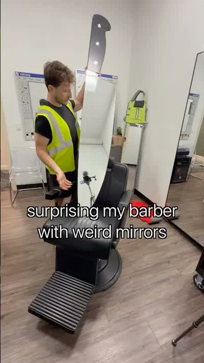 Barber studio makeover with funky iPod mirrors!