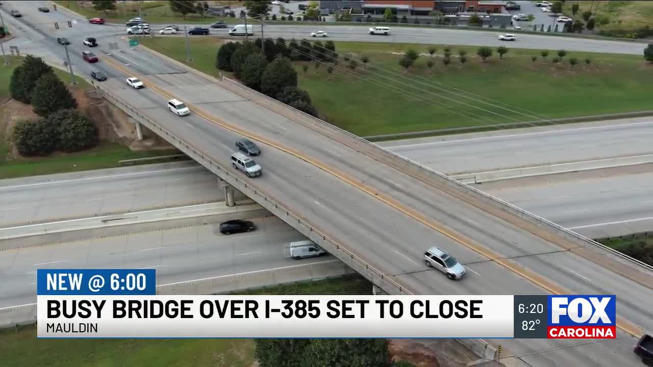 SCDOT: Bridge over I-385 in Greenville Co. to close for rehabilitation work