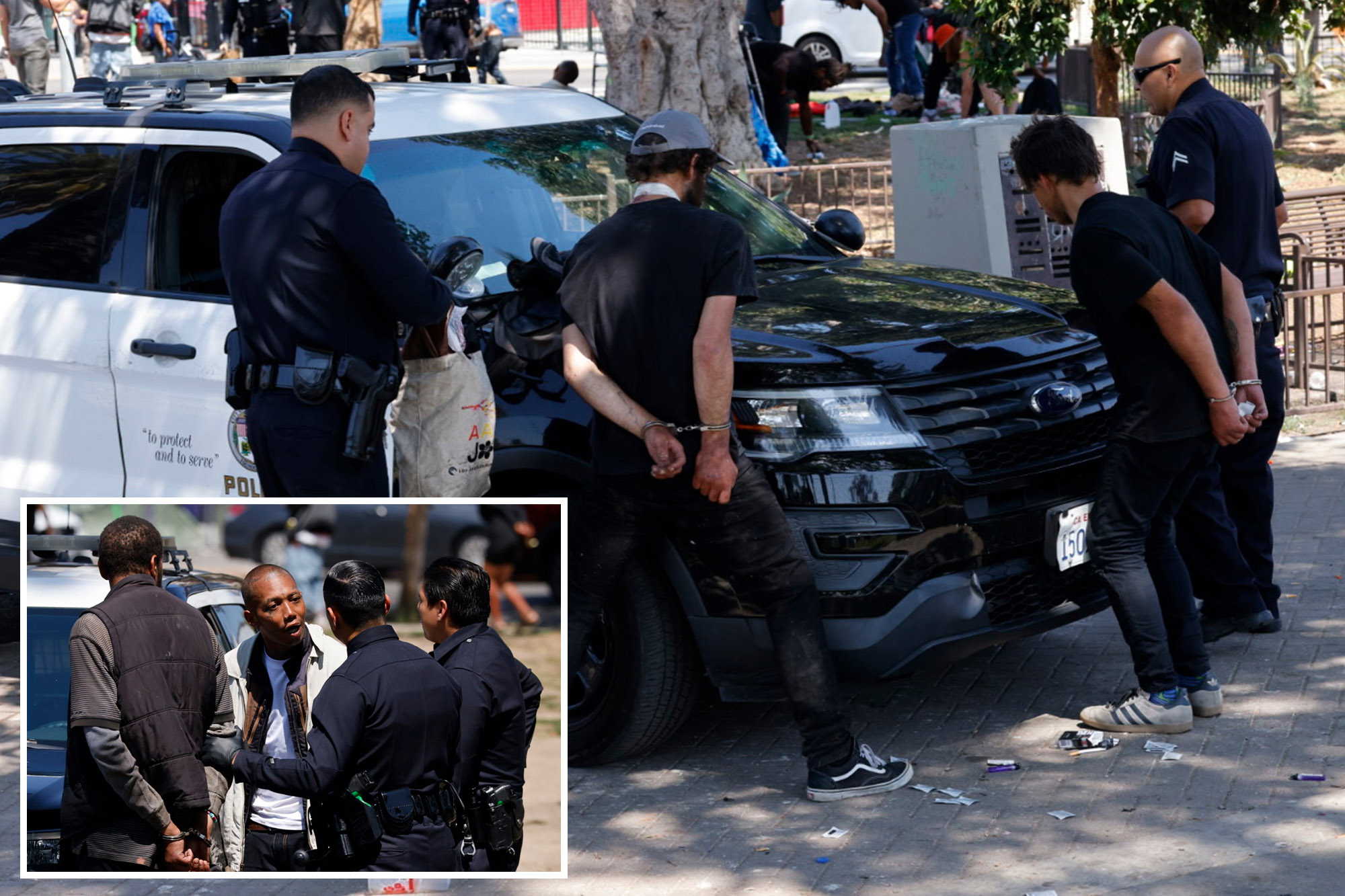 Drug-addled zombies rushed by cops in sweeping blitz of LA’s notorious ...