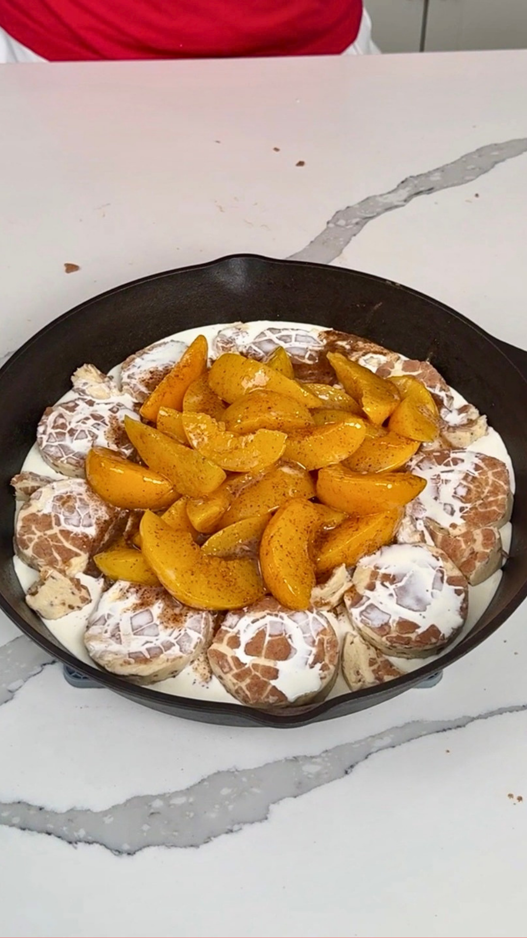 Peach cinnamon roll dessert recipe