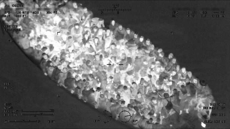 Wild Coast Guard photo shows 240 illegal migrants packed onto tiny ...