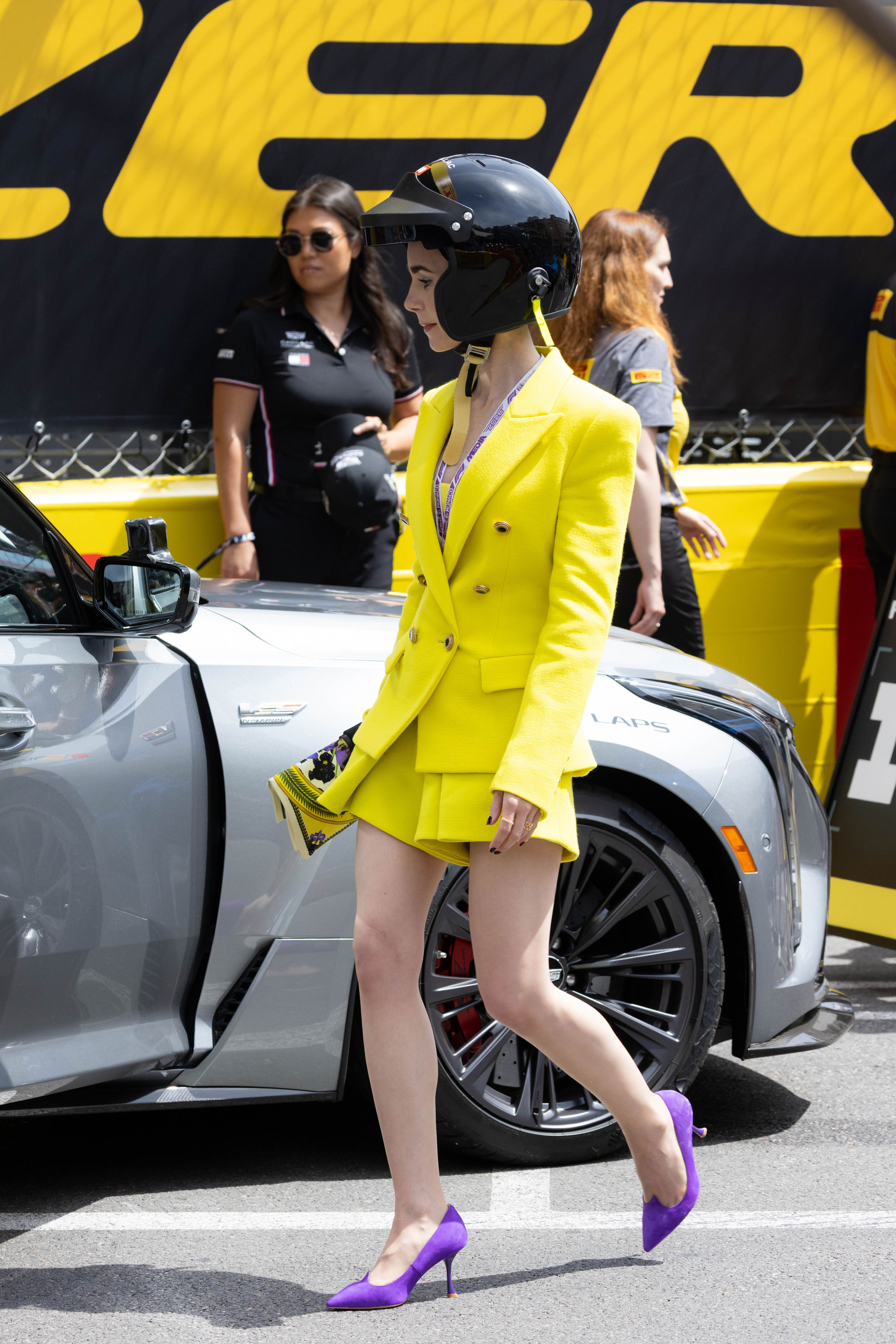 Lily Collins's funky color combination could distract every driver at ...