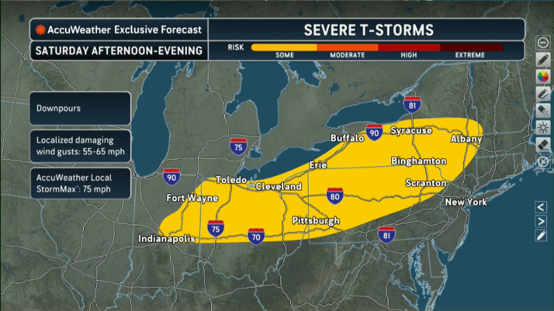 Thunderstorms roll into the Northeast with heat and humidity
