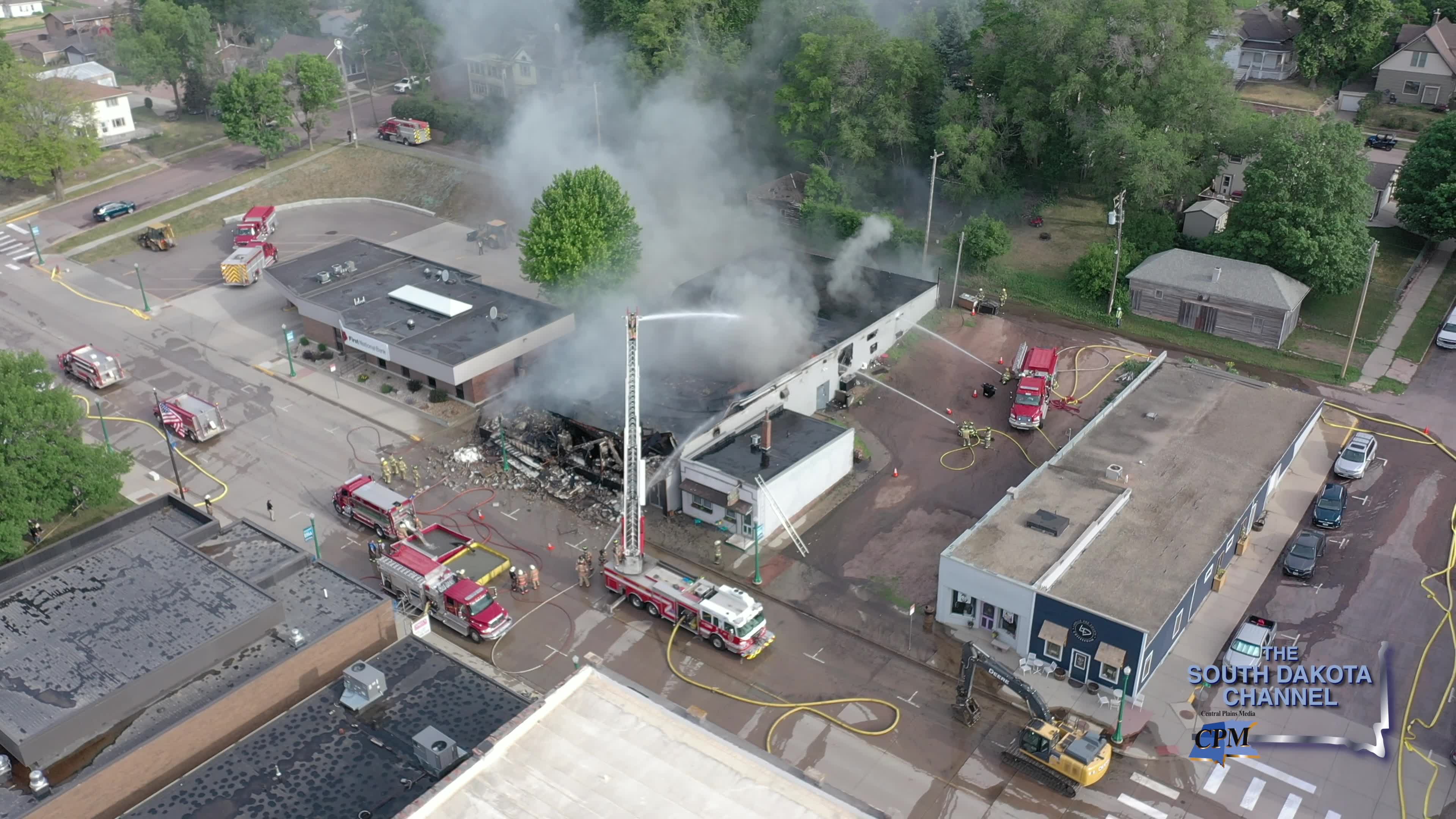 Aerial view: Pinz a 'total loss' after Thursday fire