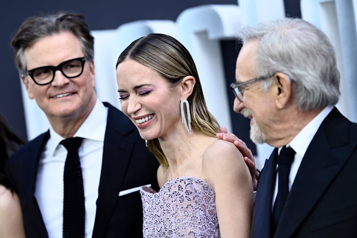 Blunt and Firth join Spielberg at London premiere of new blockbuster
