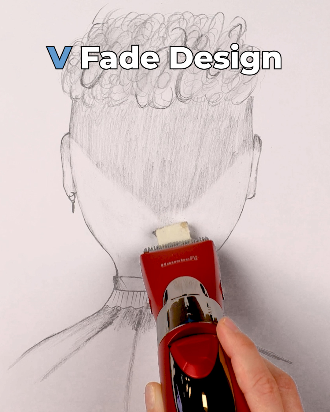 V fade design on paper ️