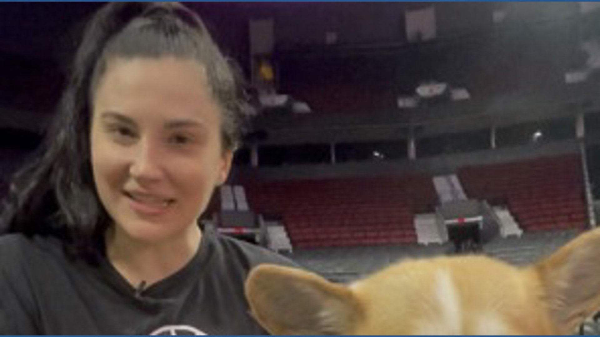 'Pancake' the corgi stands tall for the Portland Fire