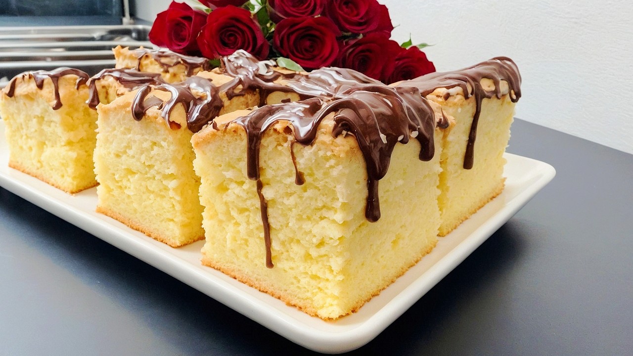 Soft vanilla cake with Nutella that everyone will love