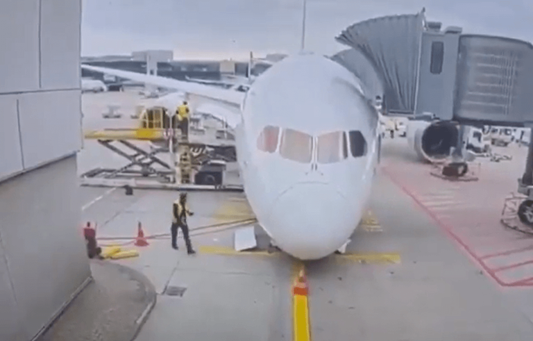 Airport staff injured after Boeing 787 smashes down onto tarmac at ...
