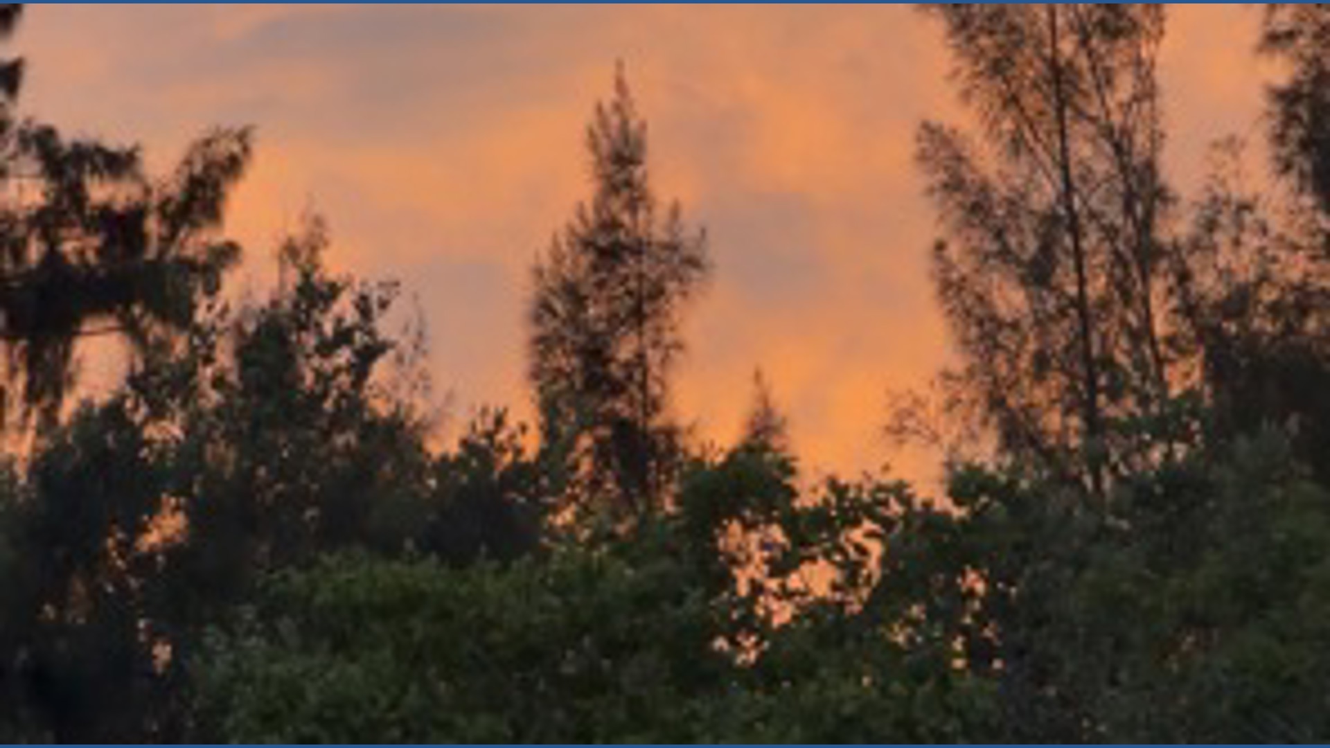 Peach-colored sunset sky in St. Petersburg