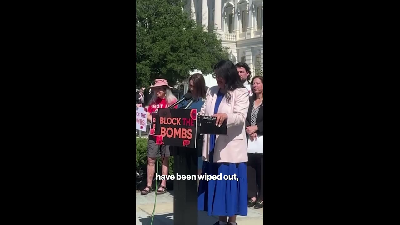 Rep. Rashida Tlaib speaking against Israel