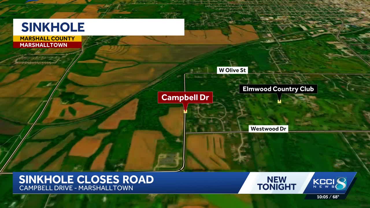 Marshalltown sinkhole closes Campbell Drive as utility crews rush to ...