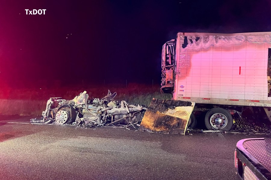 2 arrested, 39 migrants in custody after tractor-trailer fire on US 281