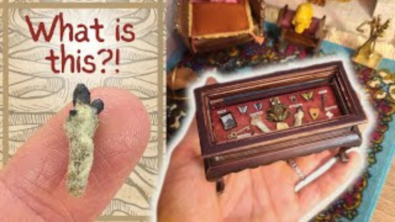 DIY miniature display table of curiosities and oddities