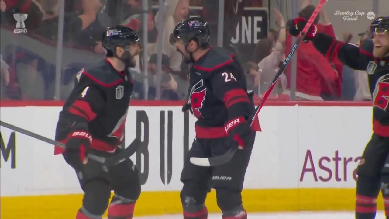 Seth Jarvis scores in overtime, Carolina beat Vegas to tie Stanley Cup ...