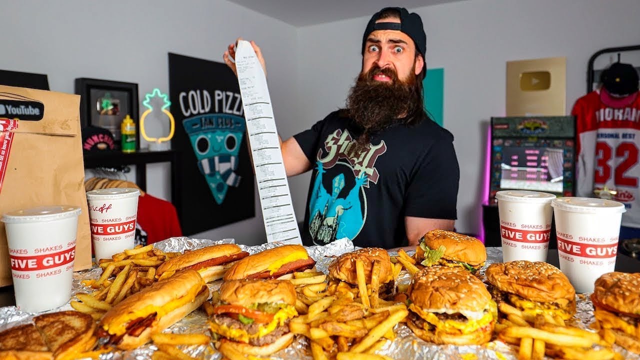 The 100 pound Five Guys challenge | 14,000 calories | BeardMeatsFood