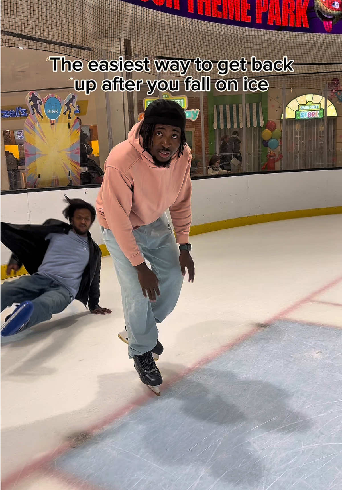 How to stand up safely after an ice skating fall