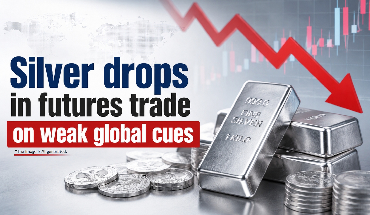 Silver drops in futures trade on weak global cues