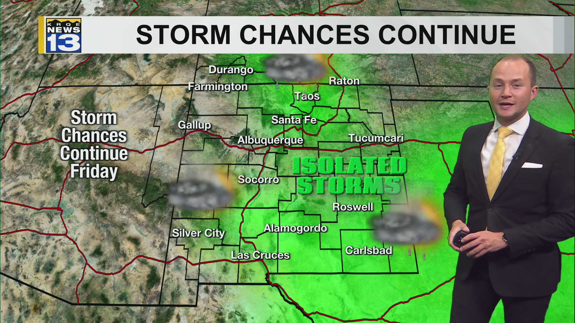 Two more days of rain chances across New Mexico before dry air returns
