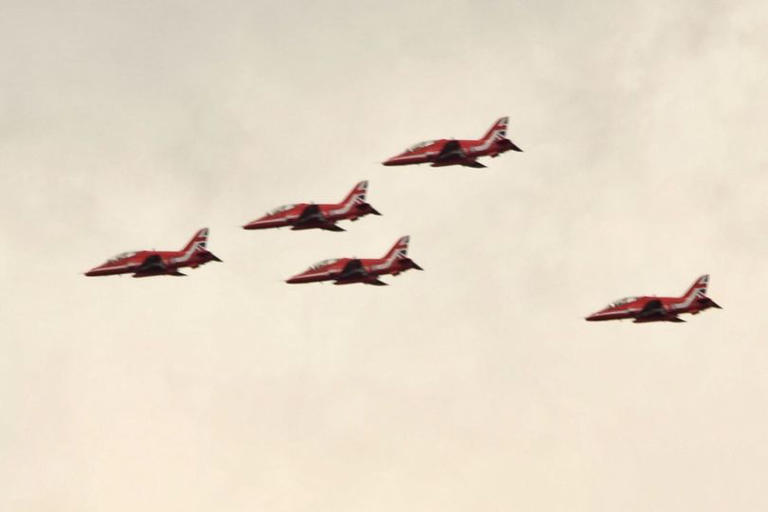 Red Arrows flying over North Staffordshire today