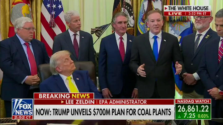 Trump appears to nod off during Oval Office coal briefing