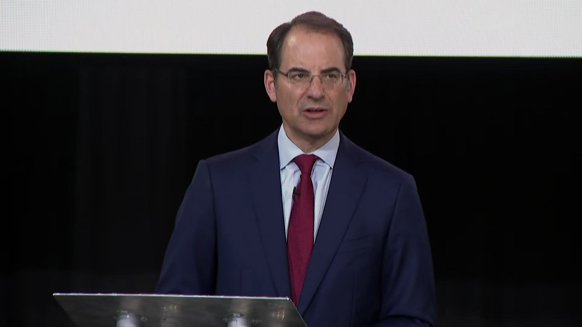 Democratic gubernatorial candidate Phil Wieser gives closing statement